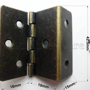 10 Pcs Chinese Classical Antique Brass Color 42.5mm Height Hinges ...