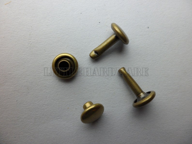 100 Pcs Anti Brass Double Cap Rivets DOME 6mm Rapid Stud for - Etsy
