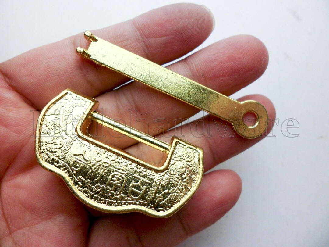 Vintage Style Big Golden Lucky Wooden Boxes Lock Jewery Boxes Lock ...