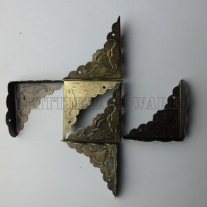 8 Pcs Double Dragon Antique Brass Jewelry Box Corner Decoration Corner ...