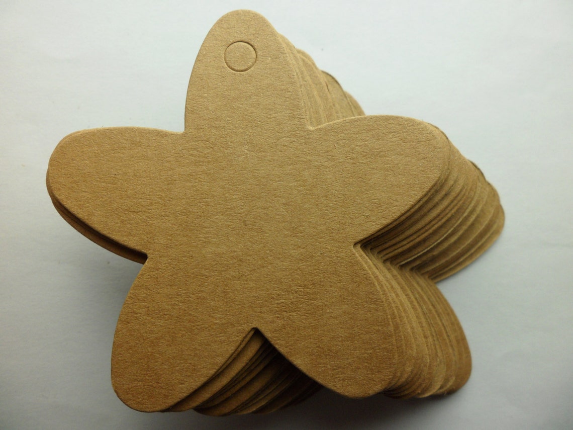 100 Pcs 60mm60mm Flower Shape Blank Printable Tags Kraft - Etsy