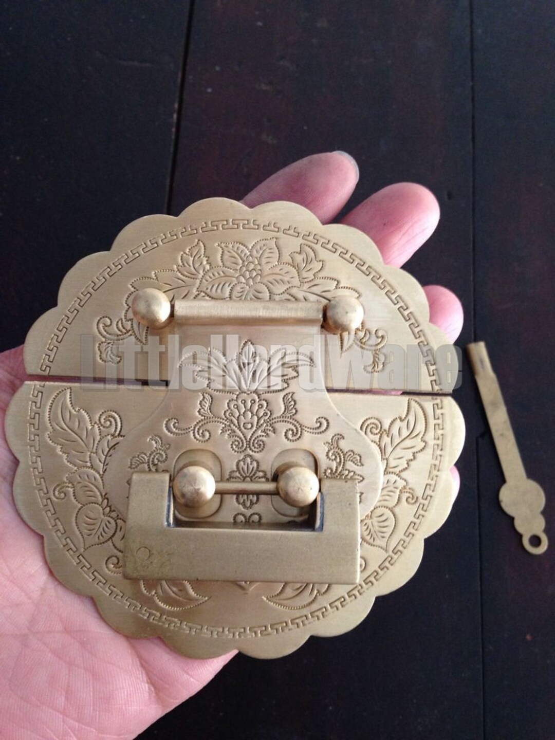 One Set of Brass Box Latch With 1 Brass Box Lock, Brass Made Brass ...