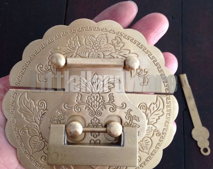 One Set of Brass Box Latch With 1 Brass Box Lock Brass Made - Etsy