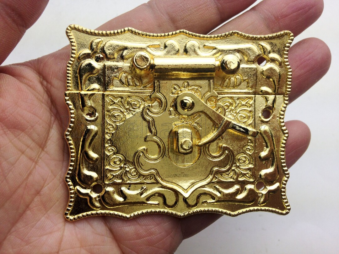 Golden Plated Square Classical Jewelry Box Clasp,box Catch,box Latch ...