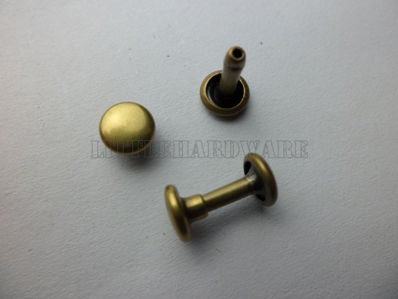 100 Pcs Anti Brass Double Cap Rivets DOME 6mm Rapid Stud for - Etsy
