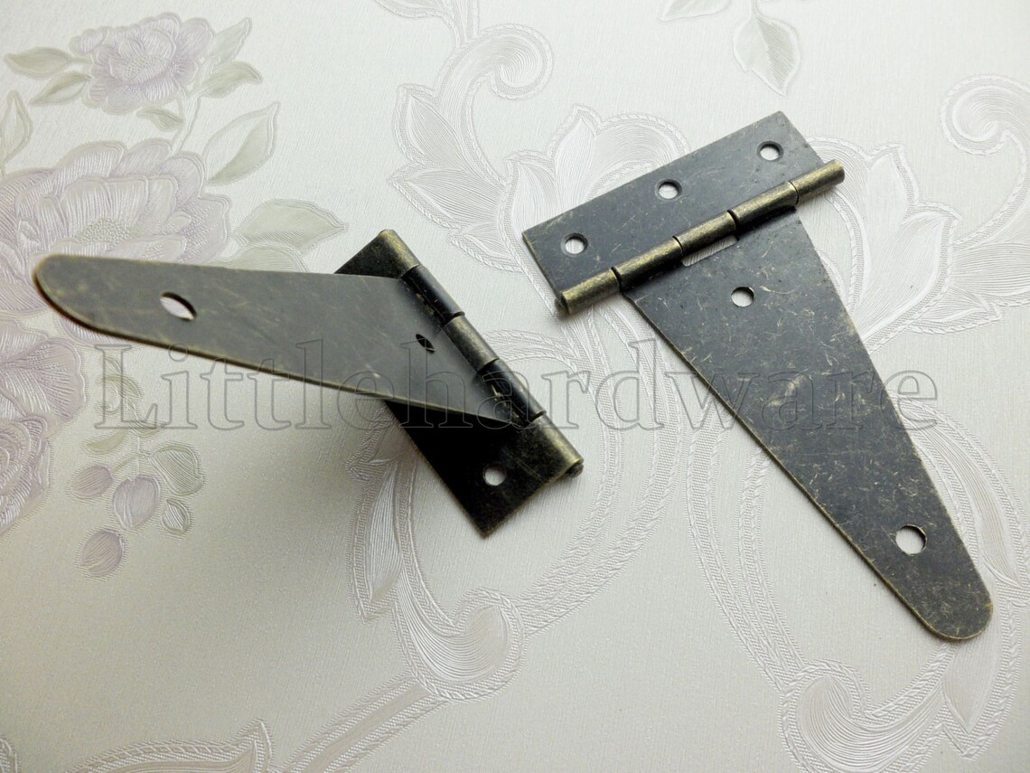 4 Pcs Antique Brass Color Tee Hinges/butt Hinges/parliament - Etsy