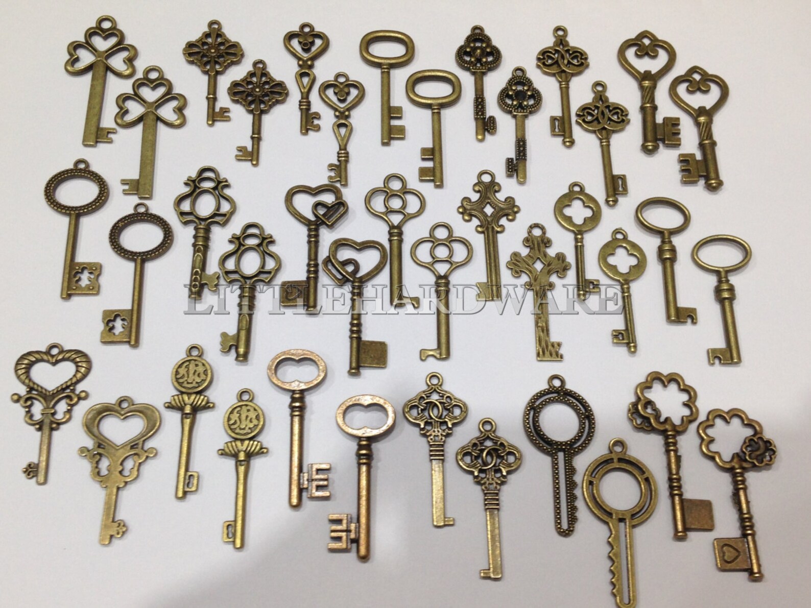 100pcs Vintage Crown Keys Antique Skeleton Keys Pendant - Etsy