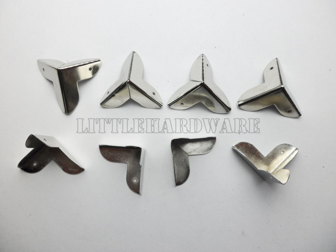 8 PCS 23mmx23mmx23mm Silver Iron Jewelry Box Corner Decoration Corner ...