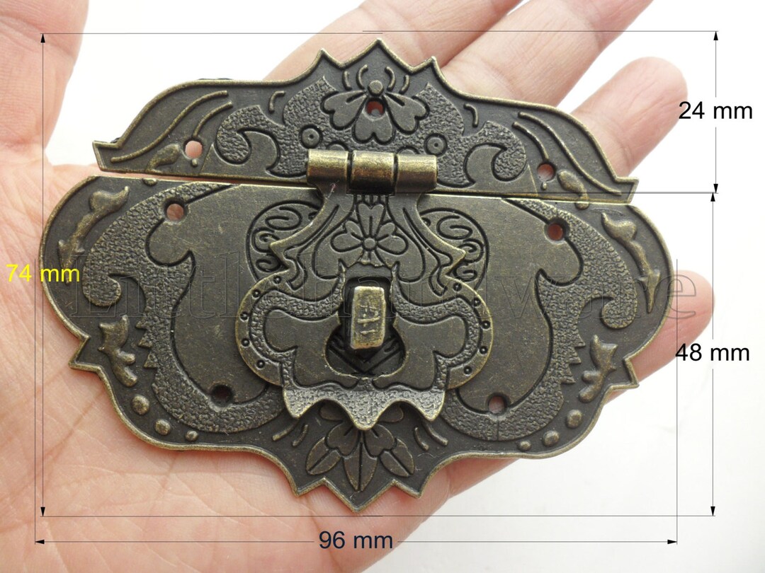 Chinese Classic Vintage Beautiful BIG Size Lock Latch / Box Hardware ...