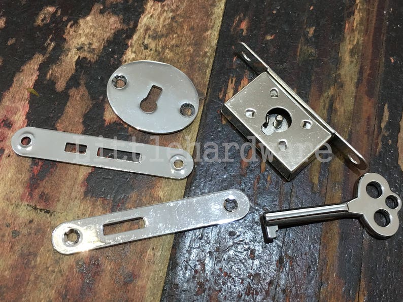 Silver Color Plated Box Lid Plates and Key and Lock for - Etsy