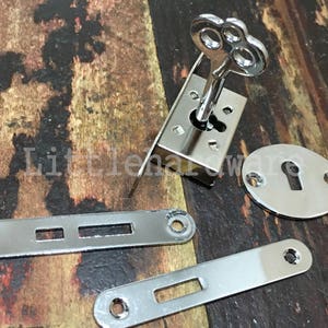 Silver Color Plated Box Lid Plates and Key and Lock for Jewelry Box ...