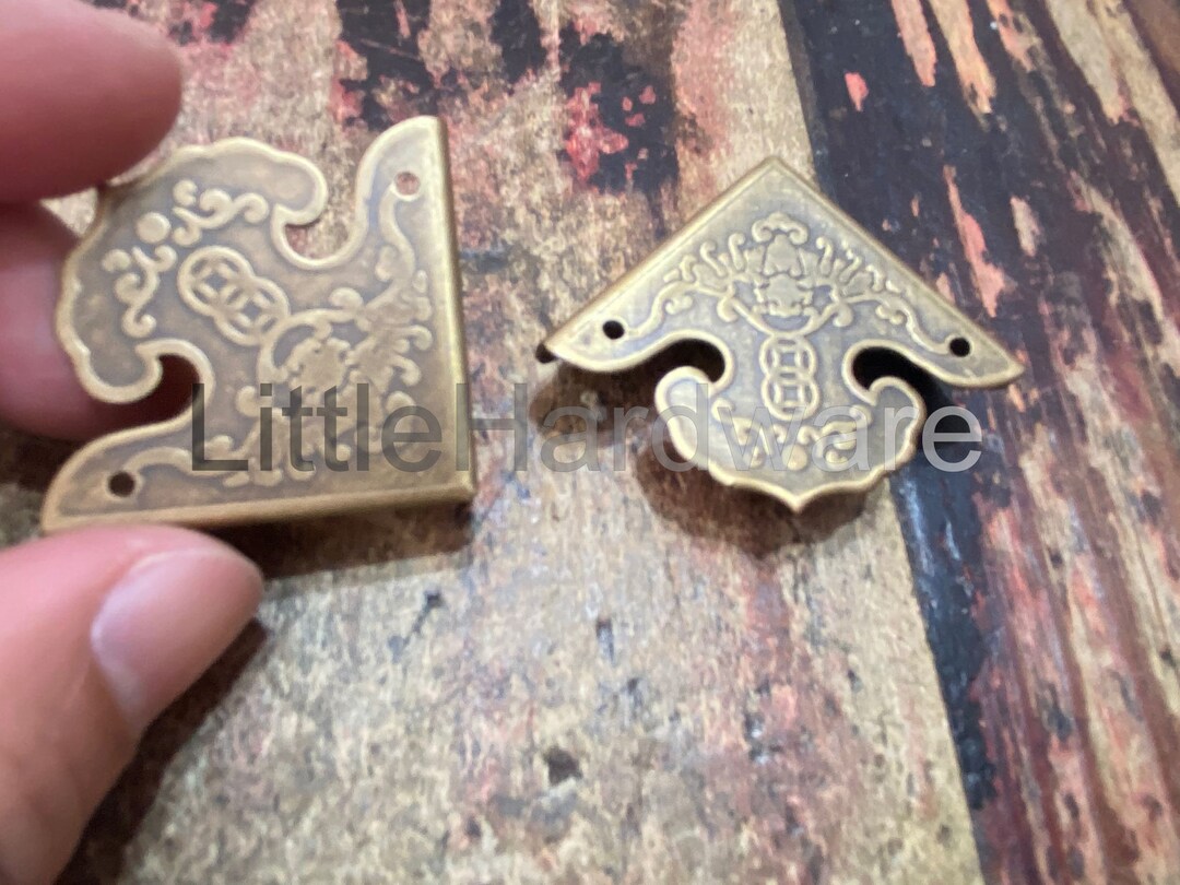 4 Pcs Solid Brass Corner/ornate Brass Corners/brass Corner Bracket ...
