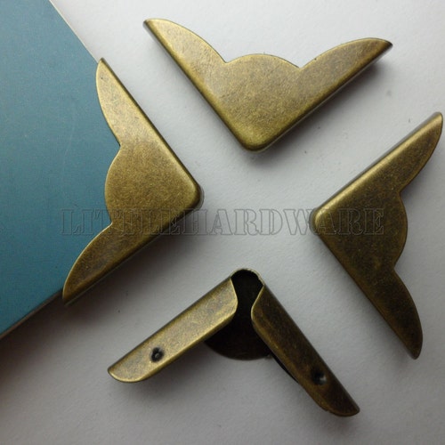 12 Vintage Golden Color Metal Book Corners for - Etsy