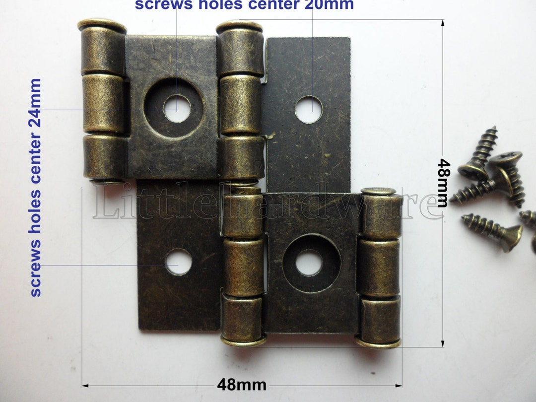 10 Pcs Chinese Classical Antique Brass Color 48mmx48mm Double Hinges ...