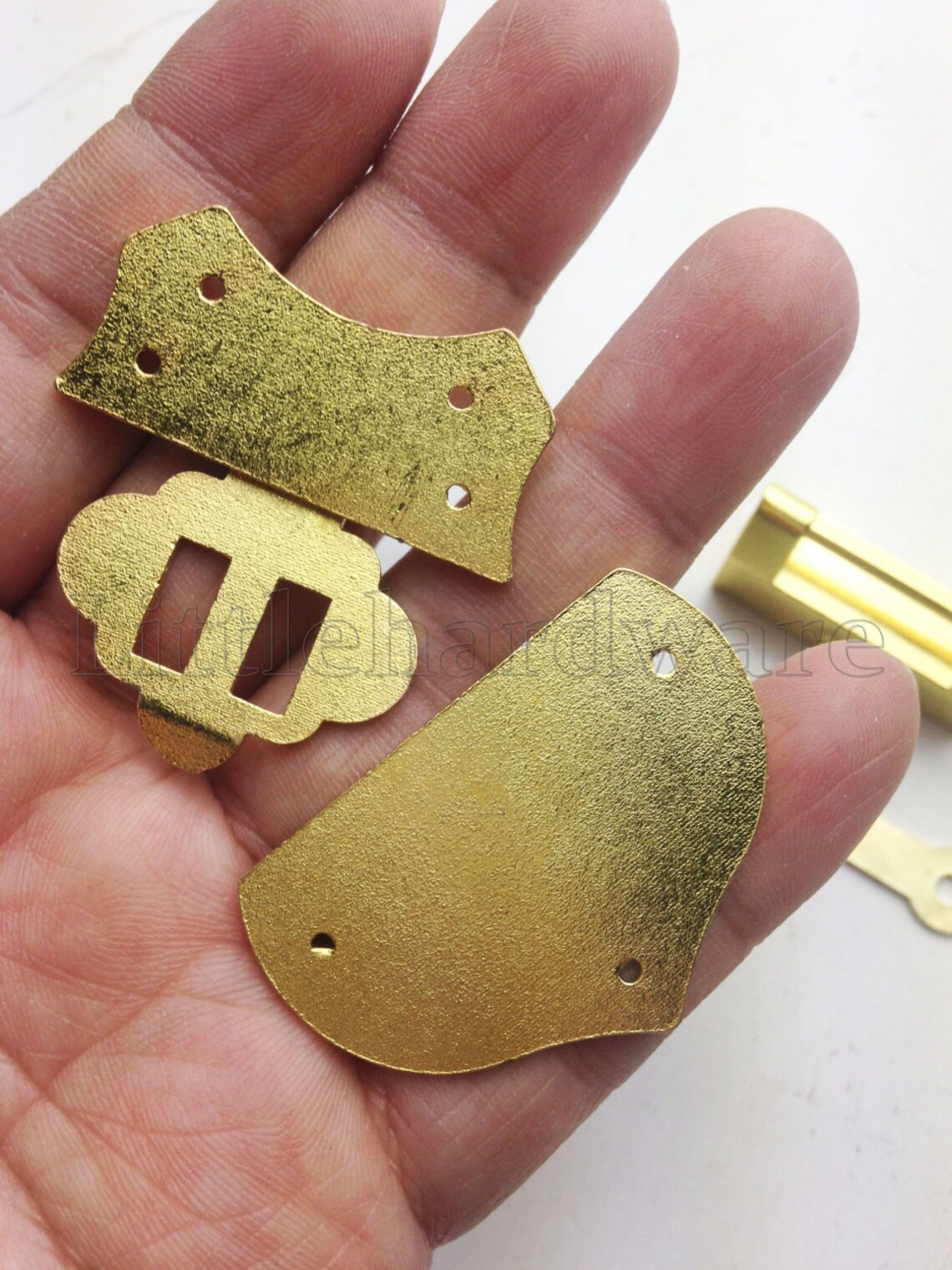1 Set of double Lucky Golden Color Box Staple Hasp - Etsy