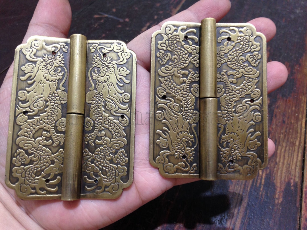 A Pair of Antique Brass Color Solid Brass 3.15" Palace Rustic Small ...