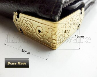 4 Brass Bronze Corners Vintage Double Side Warp Copper Decoration, Gift ...