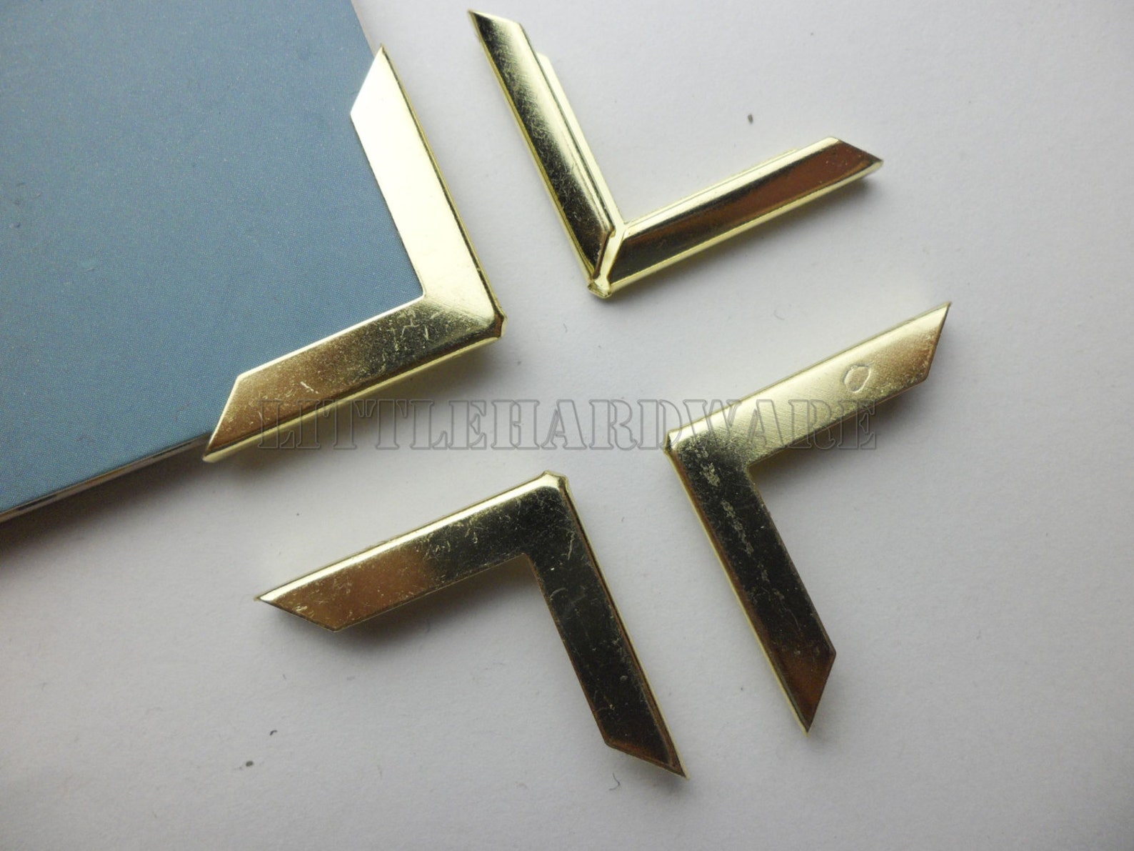 12 Vintage Golden Color Metal Book Corners for | Etsy