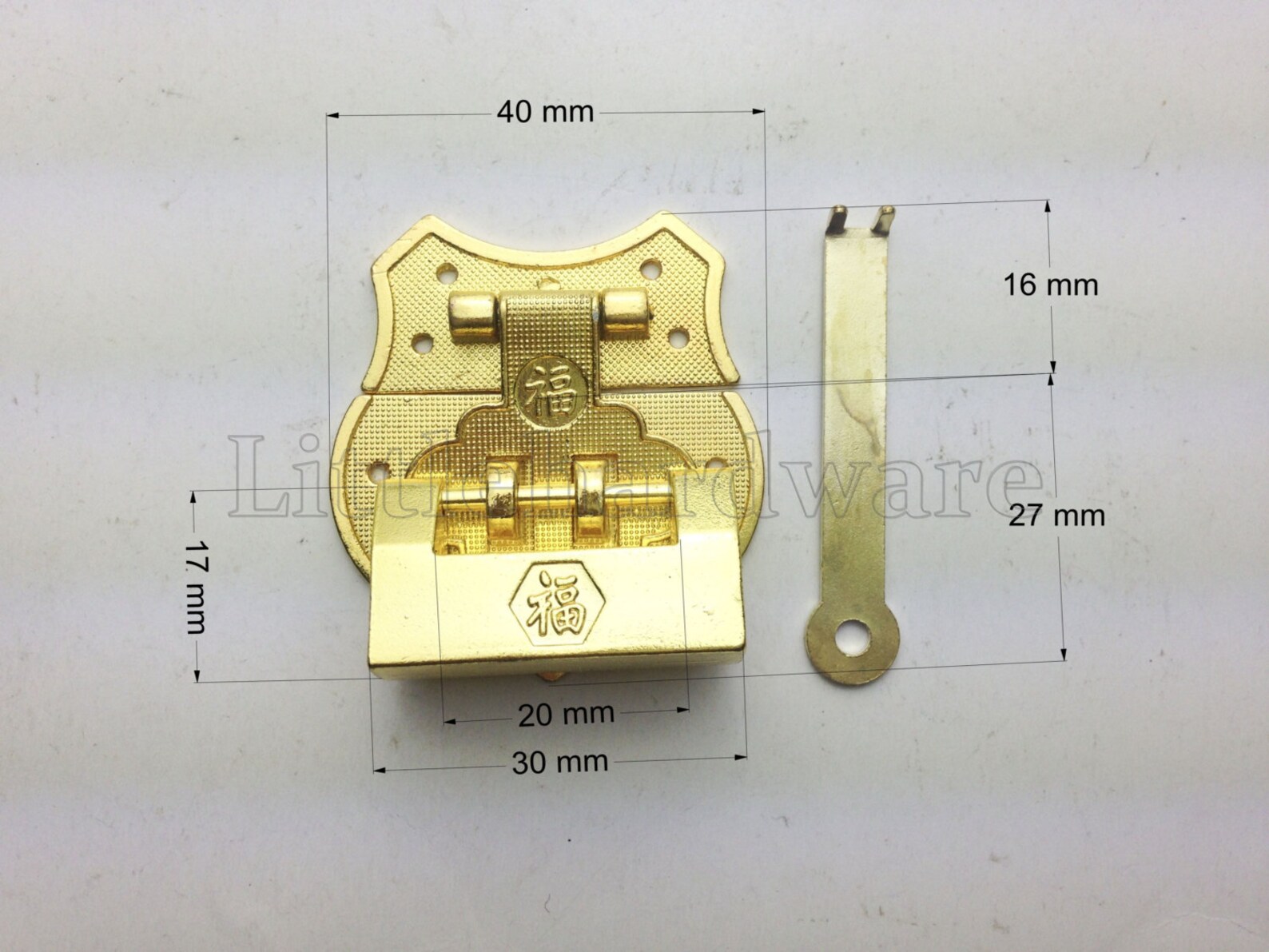 1 Set of double Lucky Golden Color Box Staple Hasp - Etsy