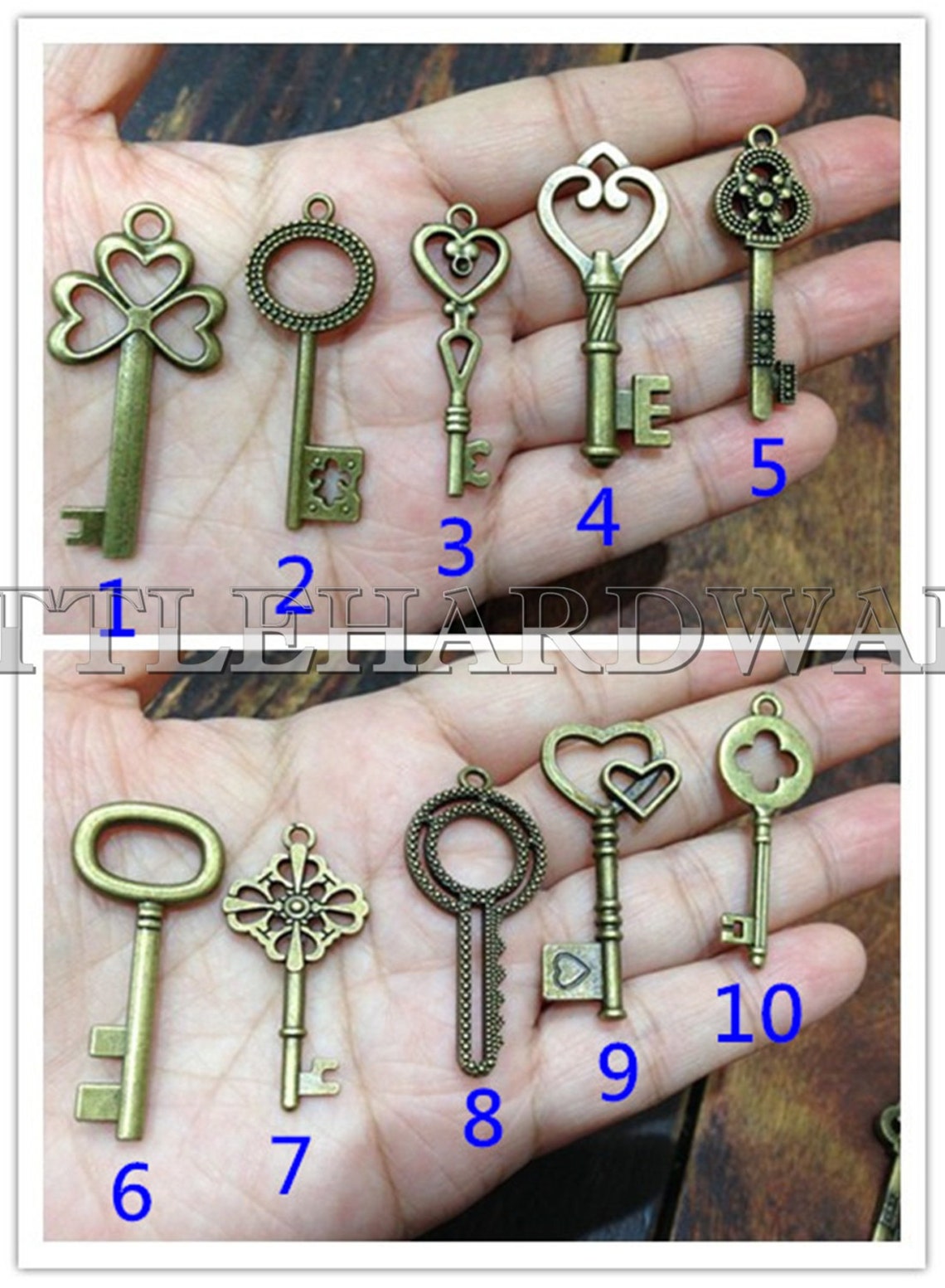 100pcs Vintage Crown Keys Antique Skeleton Keys Pendant - Etsy Australia