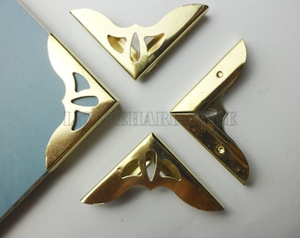 12 Vintage Golden Color Metal Book Corners for | Etsy