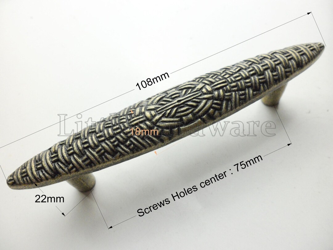 Vintage 108mm Antique Brass Color Bar Pull / Dresser Drawer Pulls ...