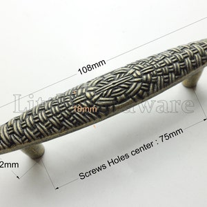 Vintage 108mm Antique Brass Color Bar Pull / Dresser Drawer Pulls ...