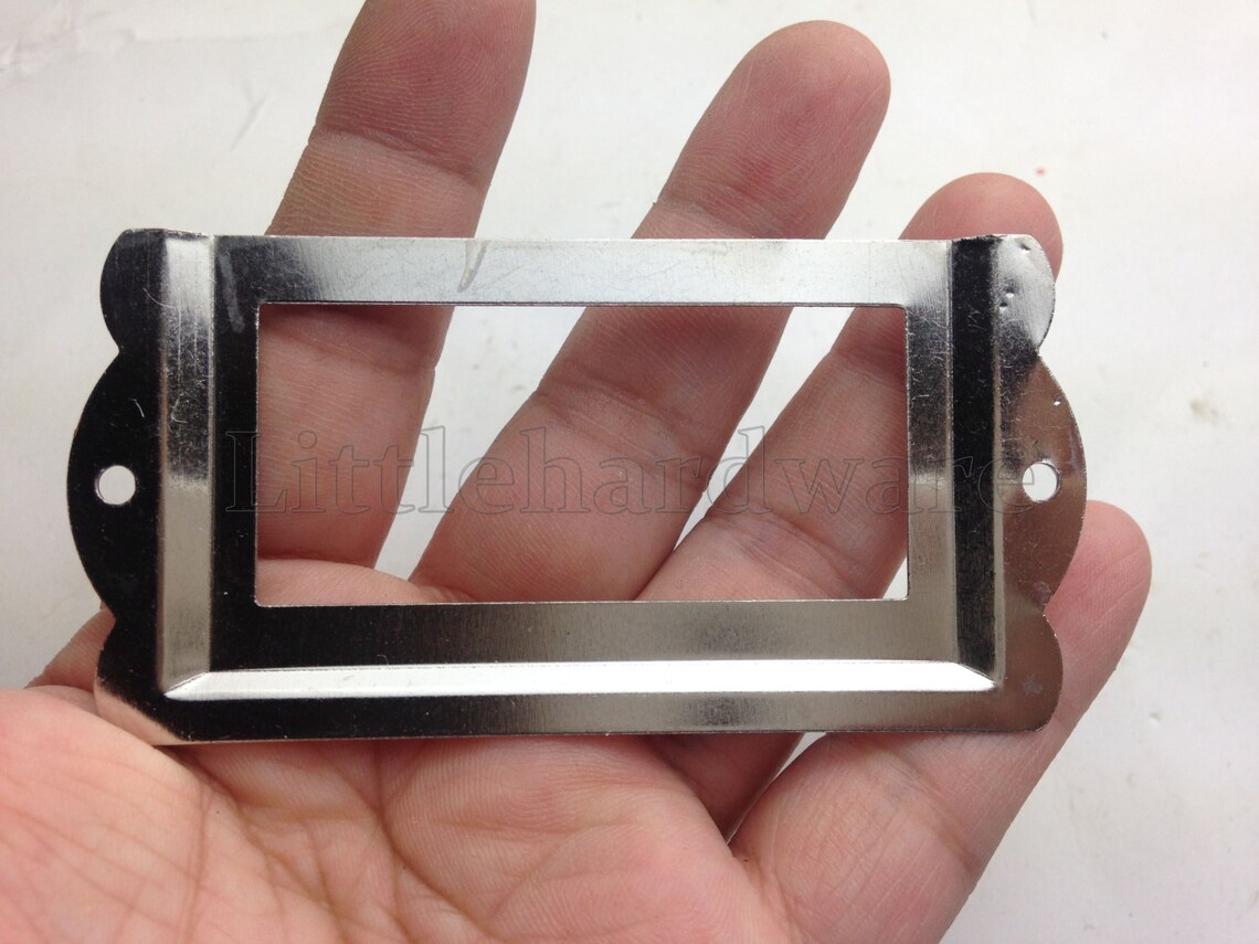 Set of 10 82MM X 42mm Silver Color Rustic Card Holder/label - Etsy