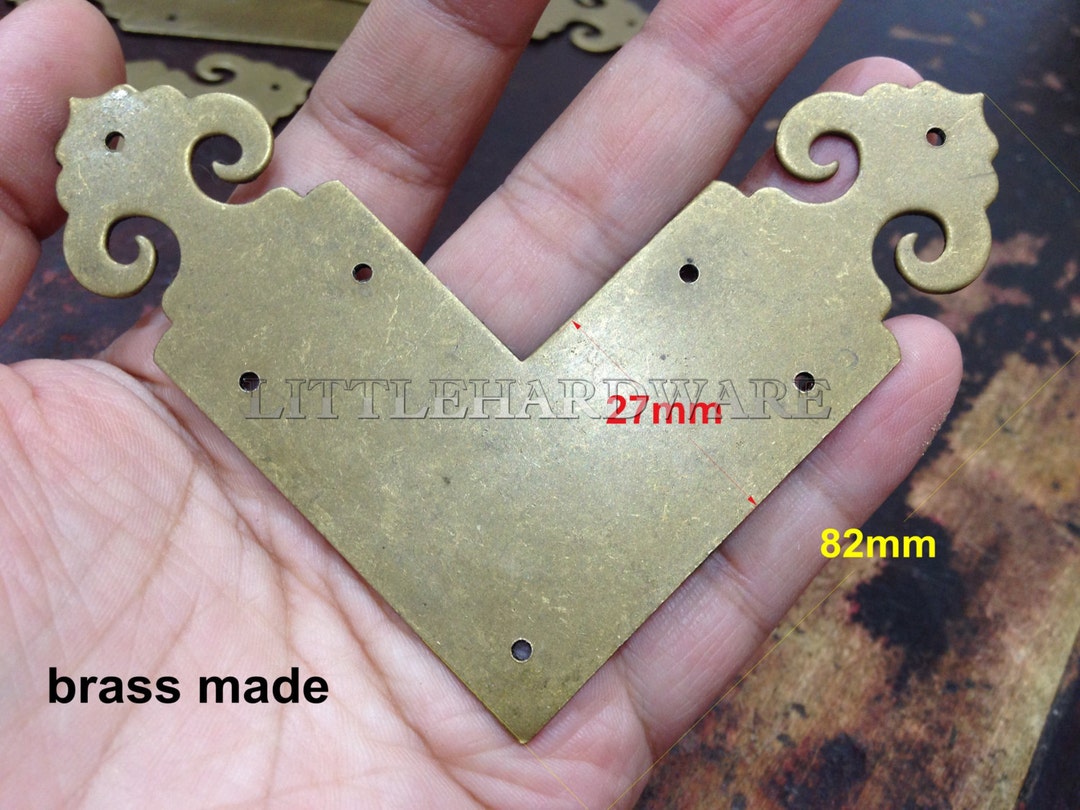 Pair of High Quality 82mm "heart" Antique Brass Ornate Brass Corner ...