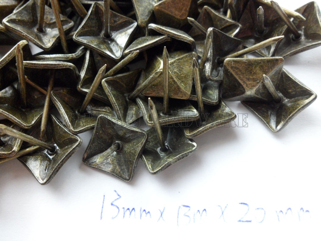 100 Pcs 19mmx13mm(13/16"x1/2" ) PYRAMID Upholstery Decorative Nails ...