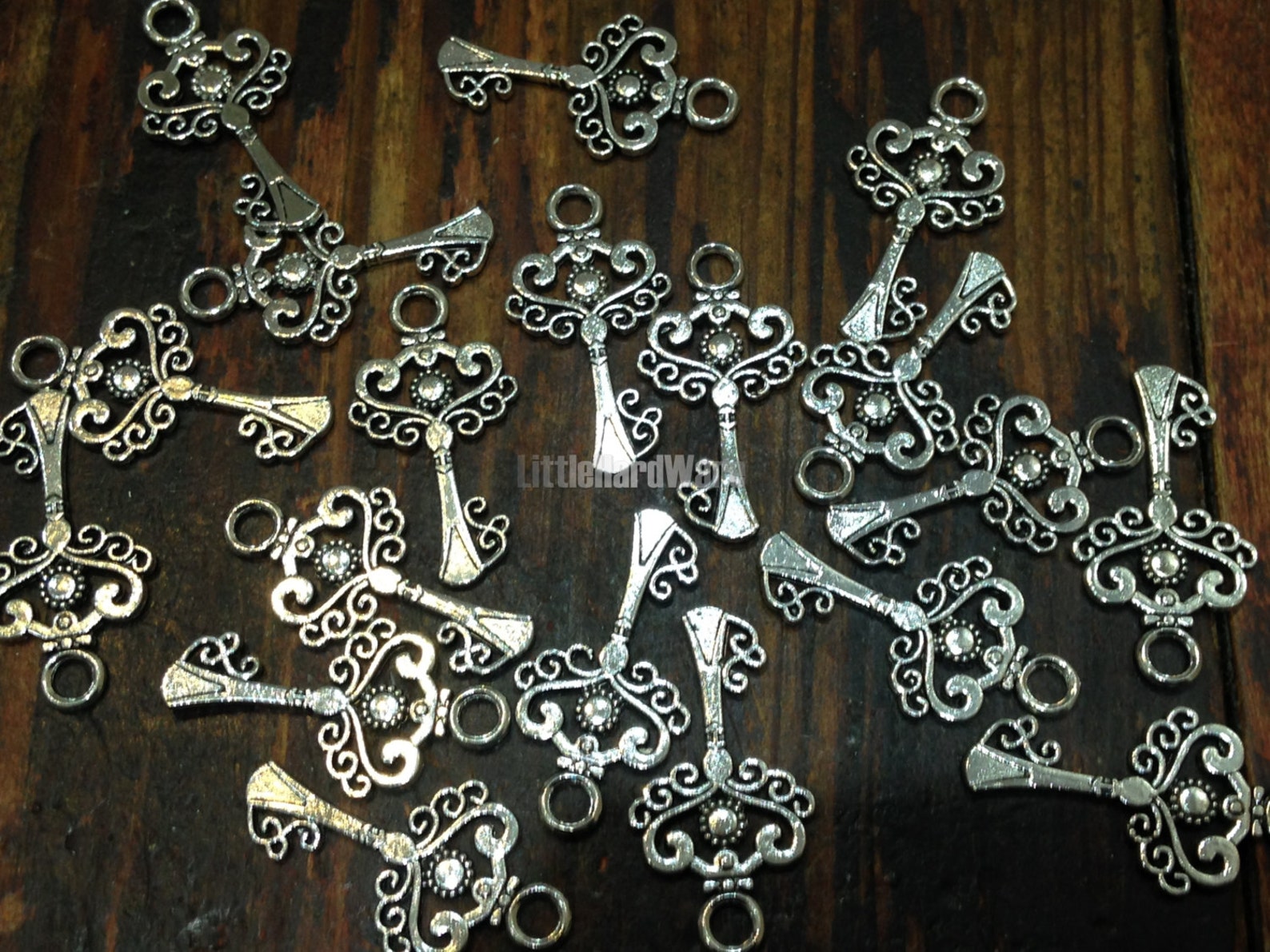 100pcs 1.3 Crown Keys Antique Skeleton Keyspendant | Etsy