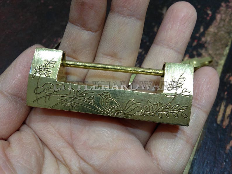 Solid Brass Made: Copper Color Brass Box Lock Big | Etsy