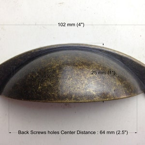 High Quality 4" Antique Brass Color Metal Classic Shell Pulls/cup Pulls ...