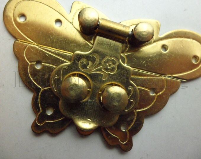 Brass Made: Brass Color Chinese Classical Butterfly Box Latch,box Hasp ...