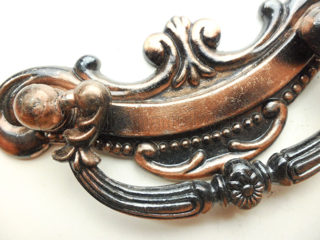 Vintage Big Red Brass Color "crown" Dresser Drawer Pulls Handles ...