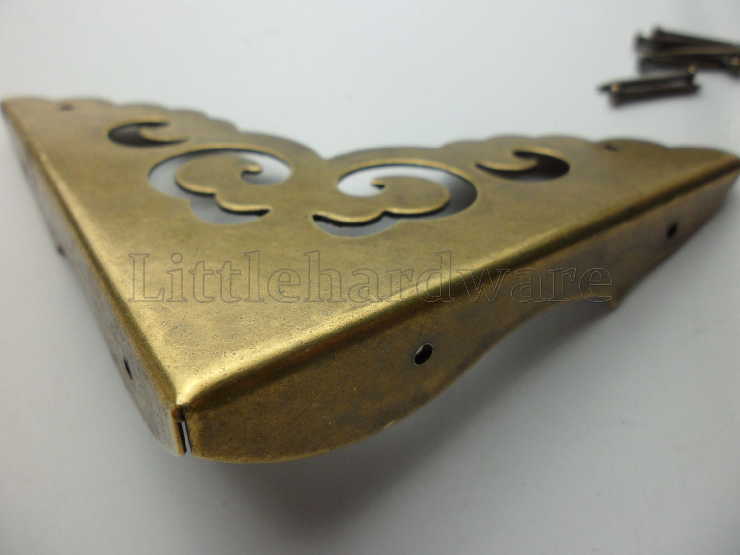 A Pair of Big Solid Brass Corner/ornate Brass Corners/brass Corner Bracket/decorative Corners ...