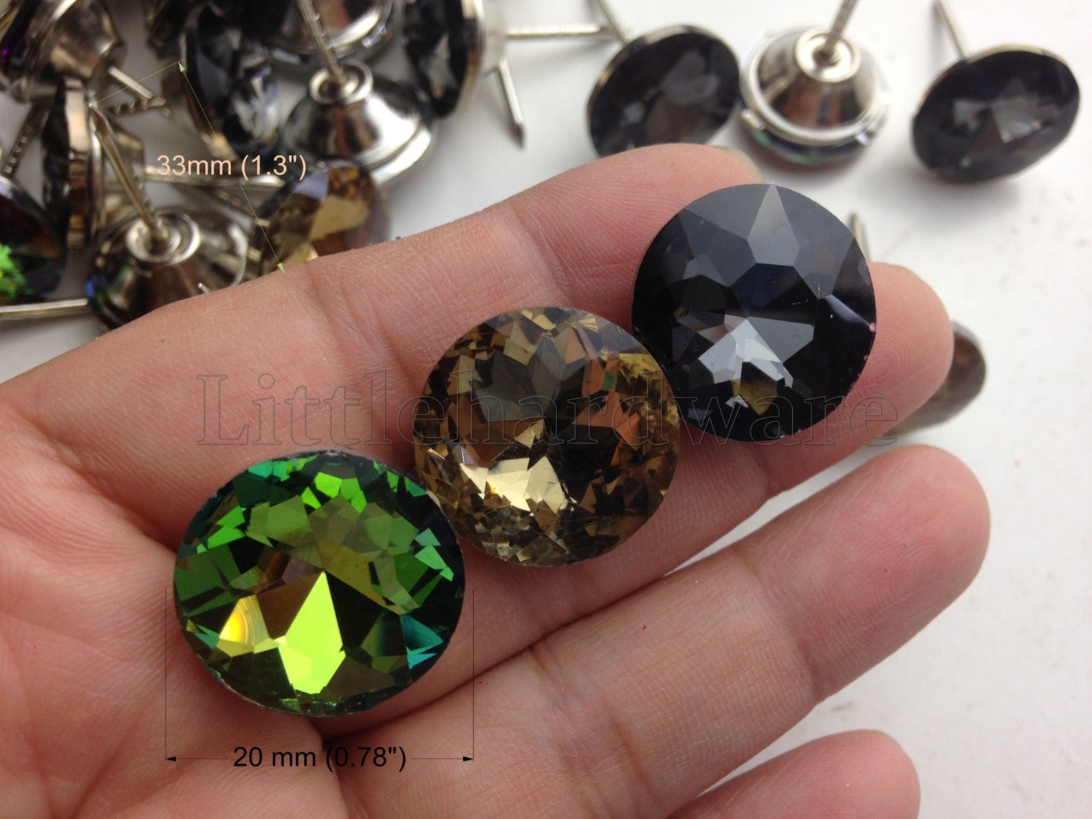 10pcs 20mm Three Color Crystal Glass Decorative Upholstery | Etsy