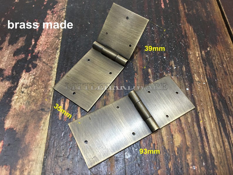 2 Pcs Brass Made 93mmx35mm 180 Degree Metal Hinges Rectangle - Etsy