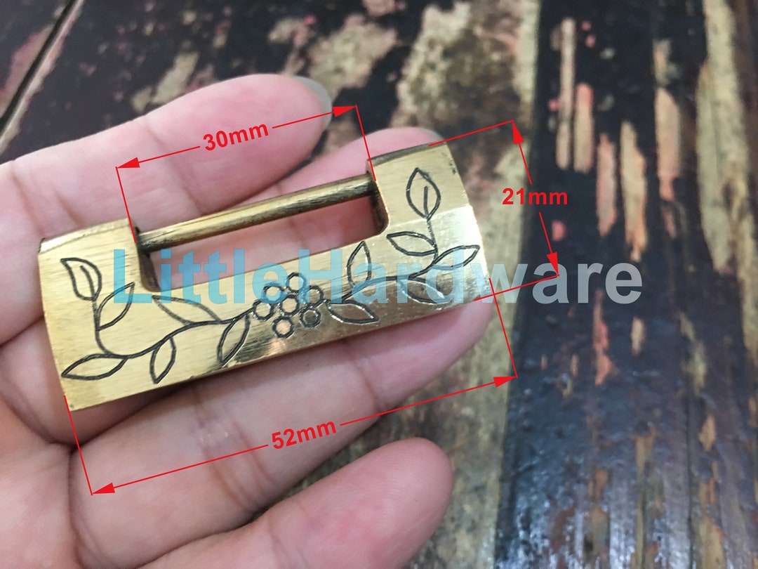Brass Made "flower and Grass" Golden Color Wooden Boxes Lock / Jewelry ...