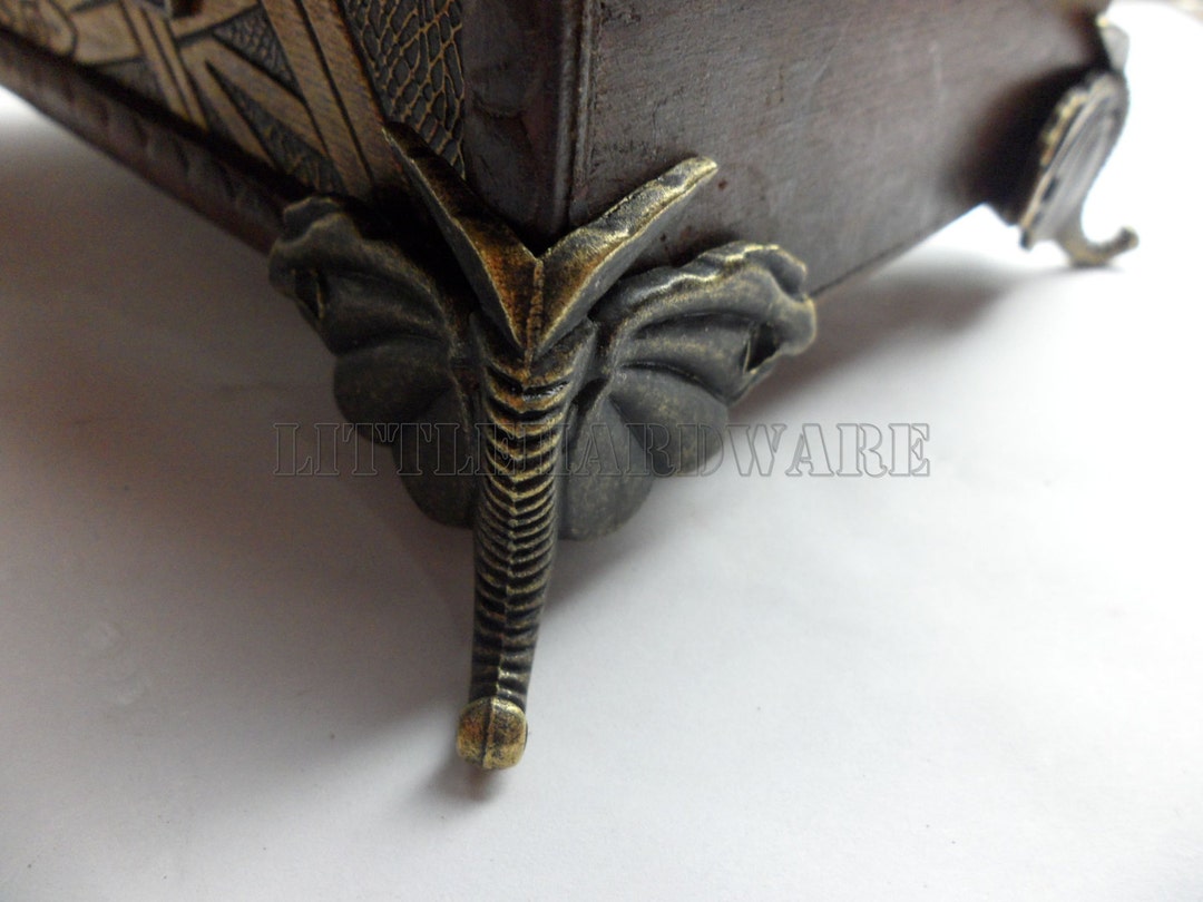 4 Pcs 45mmx37mm Vintage Elephant Nose Metal Box Feet Leggs Decorative ...