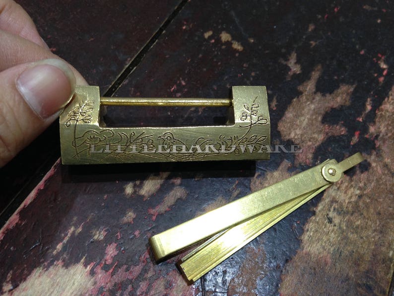 Solid Brass Made: Copper Color Brass Box Lock Big - Etsy