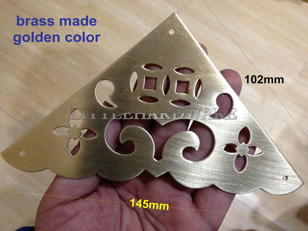 2pc/4pcs Brass Color Right Angle "happy“ Copper Made Corners,decoration ...