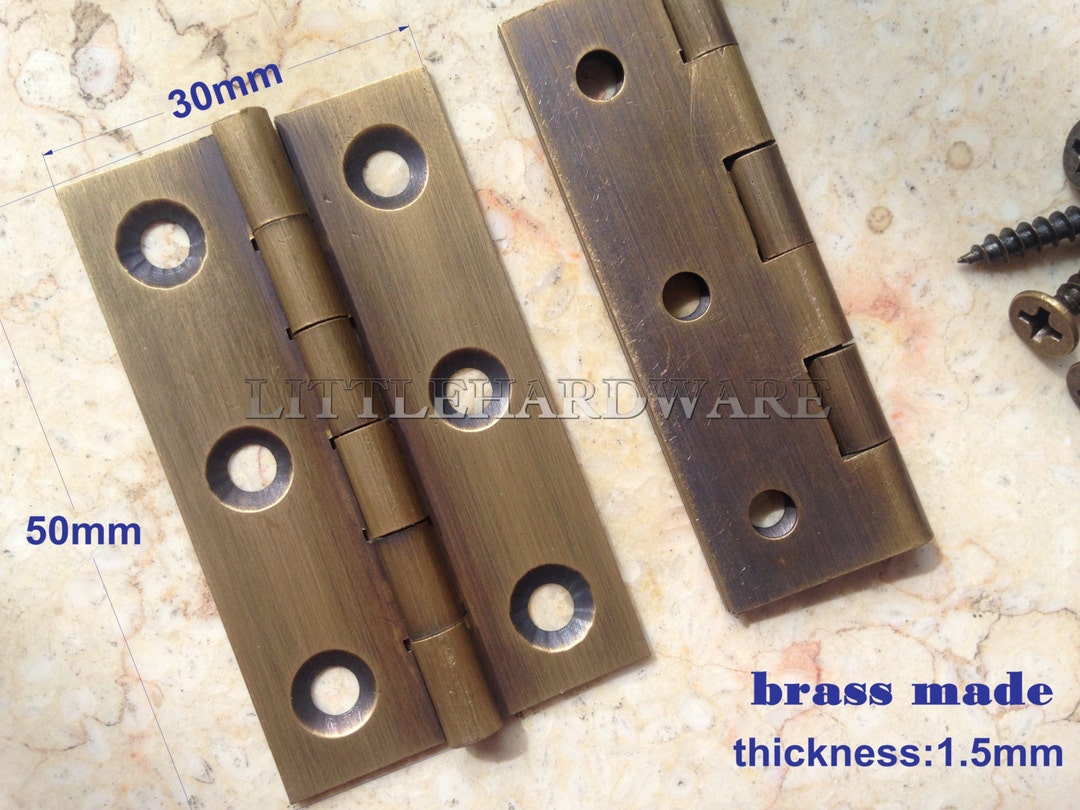 A Pair of Antique Brass Color 2" Rustic Brass Hinges,parliament Hinges ...