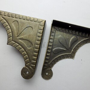 Special Price: 8PCS 46mmx46mmx10mm Big Size Vintage Antique Brass Jewelry Box Corner/decoration ...