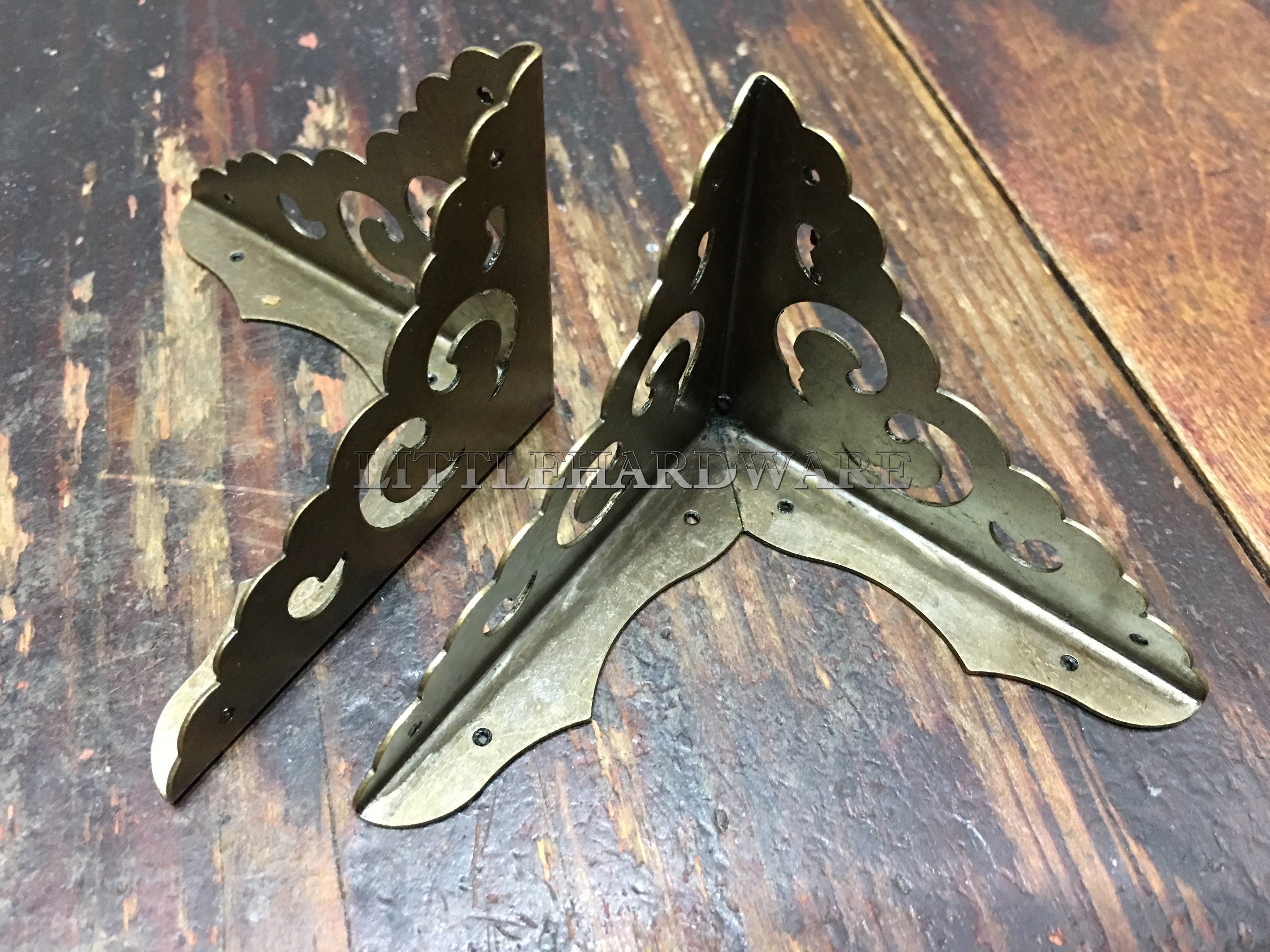 4 Pcs Bronze Color Ornate Antique Brass Corners/brass Jewelry - Etsy