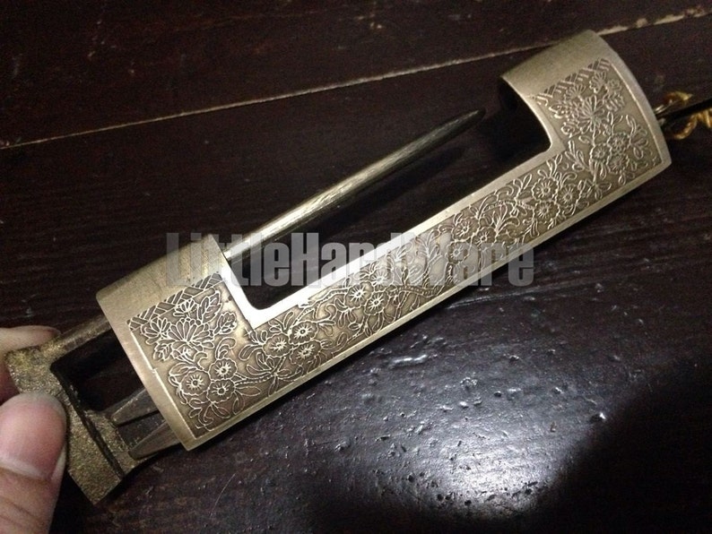 Solid Brass Made Antique Brass Color Big Lock With Key / - Etsy