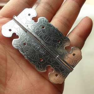 10 Pieces Chinese Classical Metal Made 65mmx38mm Silver Dream Hinges ...