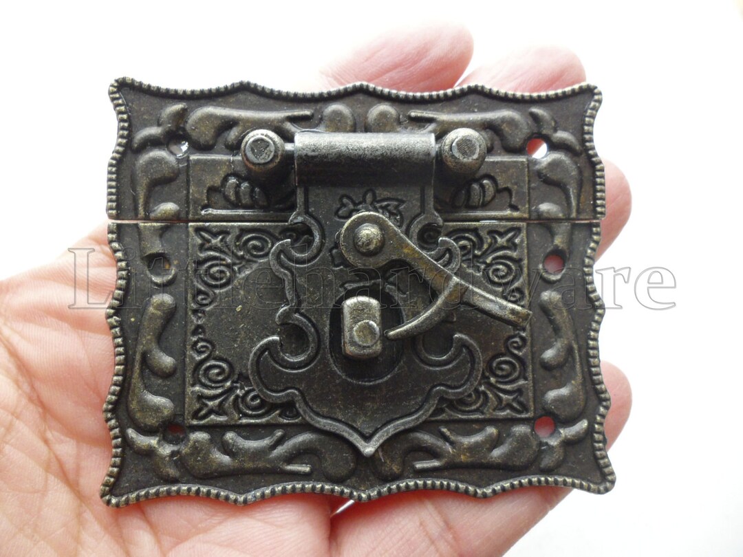 Two Size Chinese Classical Big Rectangle Vintage Plant Pattern Lock ...
