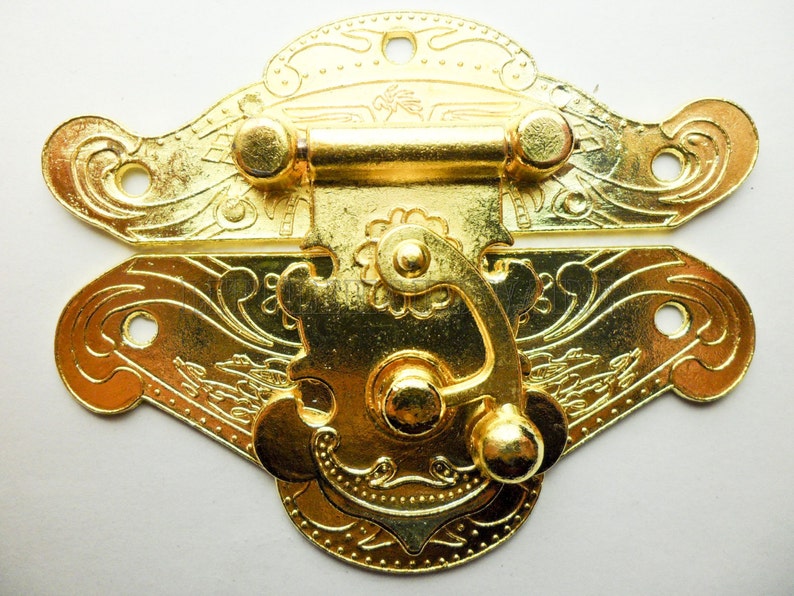 85mmx68mm big size golden lock latch / small box hardware / | Etsy