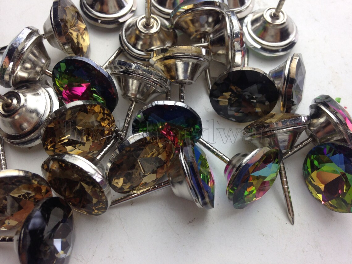 10pcs 20mm Three Color Crystal Glass Decorative Upholstery - Etsy